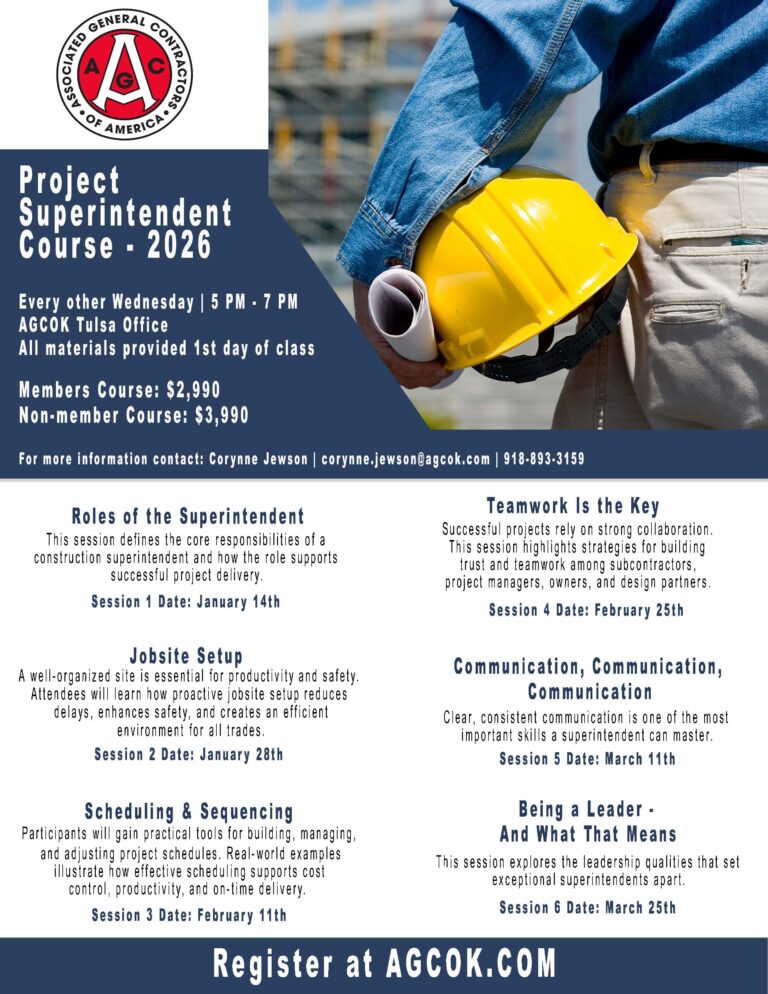 Project Superintendent Class - Associated General Contractors of Oklahoma